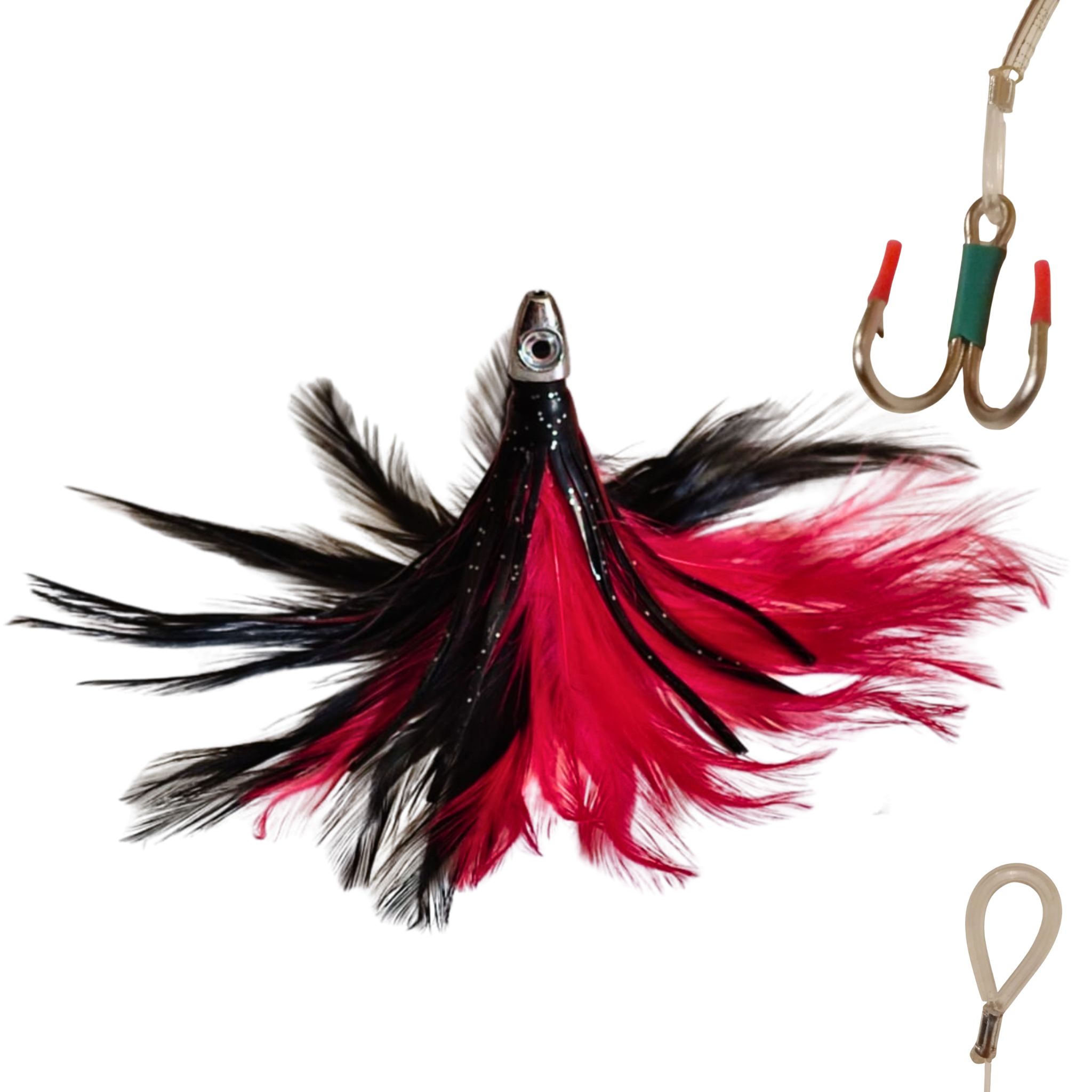 Plumas Basic Tunna Negro/Rojo - Fabricante de Señuelos para la pesca ...